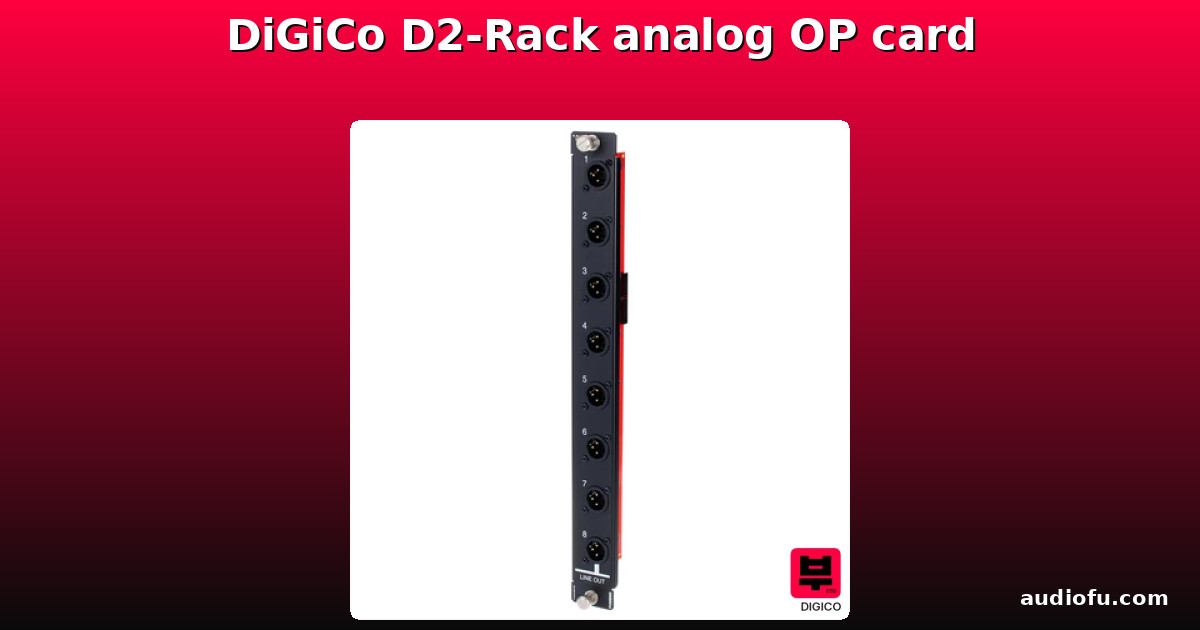 DiGiCo D2-Rack analog OP card | Digital Mixer Expansion Cards - Reviews ...